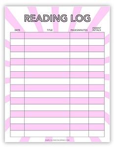 18 Reading Log Printables (Free PDF Printables) - Simply Love Coloring