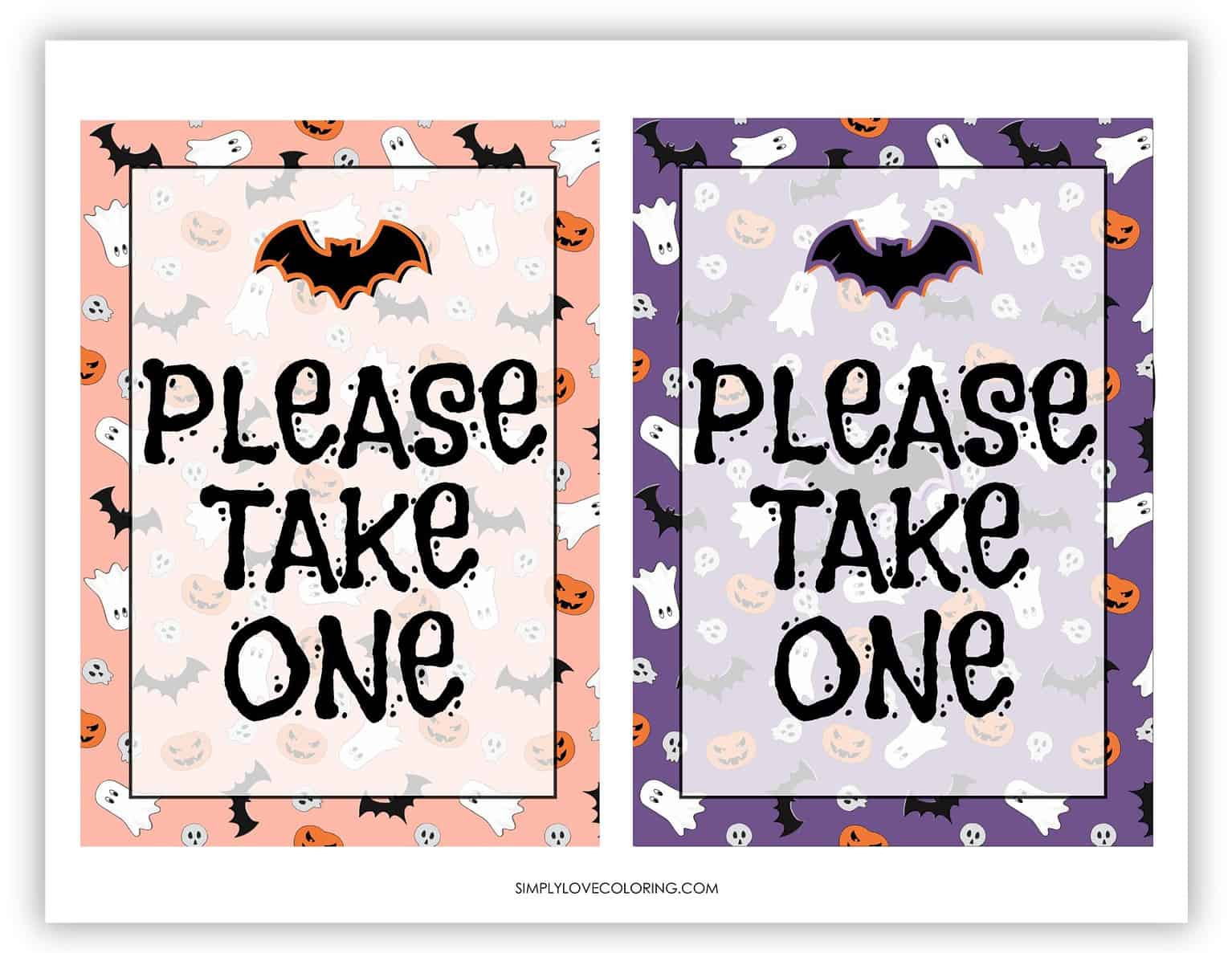 56 'Please Take One' Halloween Sign Printables (Free PDF Download ...
