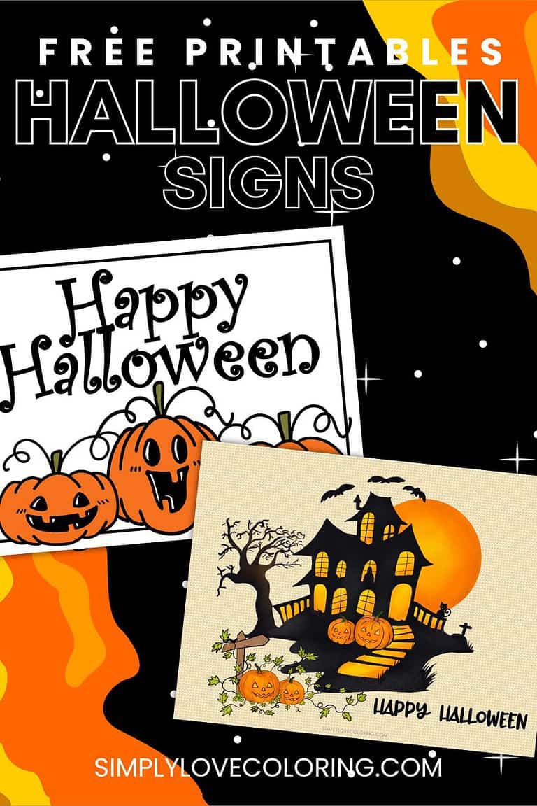 12 Happy Halloween Sign Printables (Free PDF Downloads) - Simply Love ...
