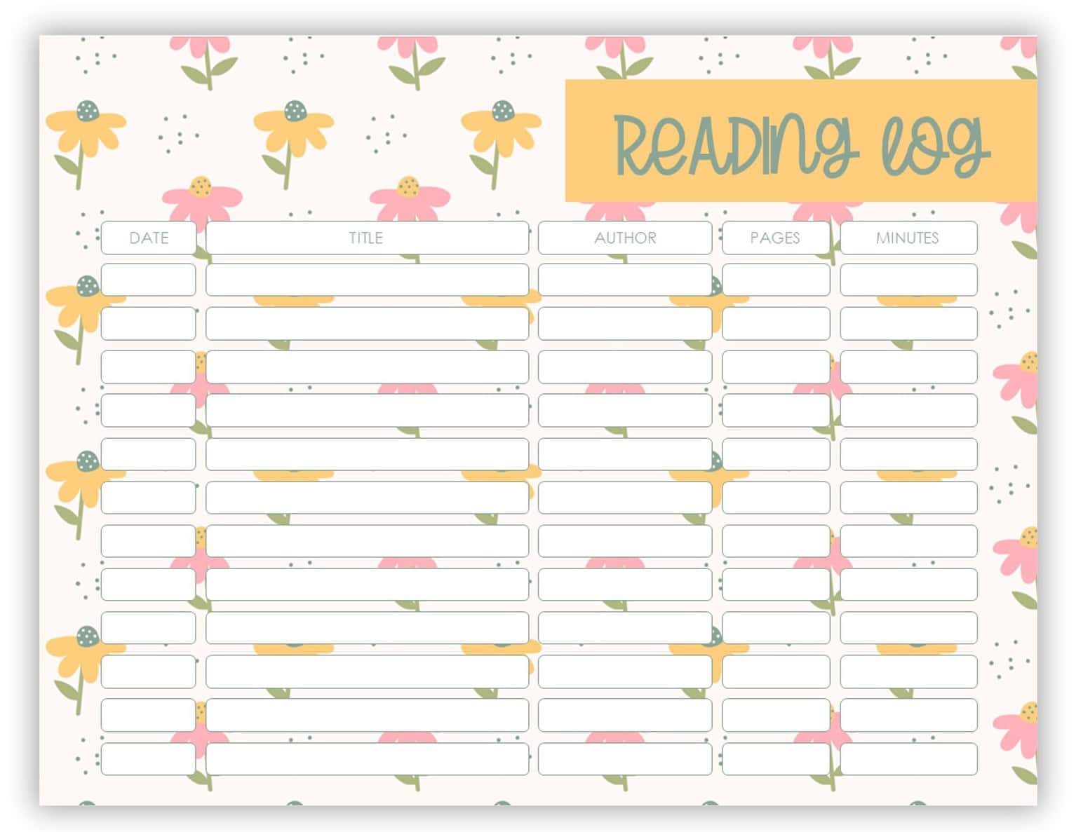 18 Reading Log Printables (Free PDF Printables) - Simply Love Coloring