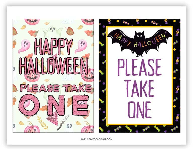 56 'Please Take One' Halloween Sign Printables (Free PDF Download ...