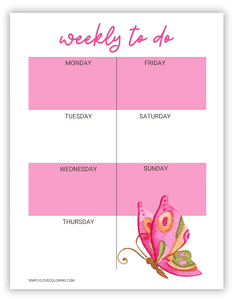 Weekly To-Do Lists (Free PDF Printables) - Simply Love Coloring