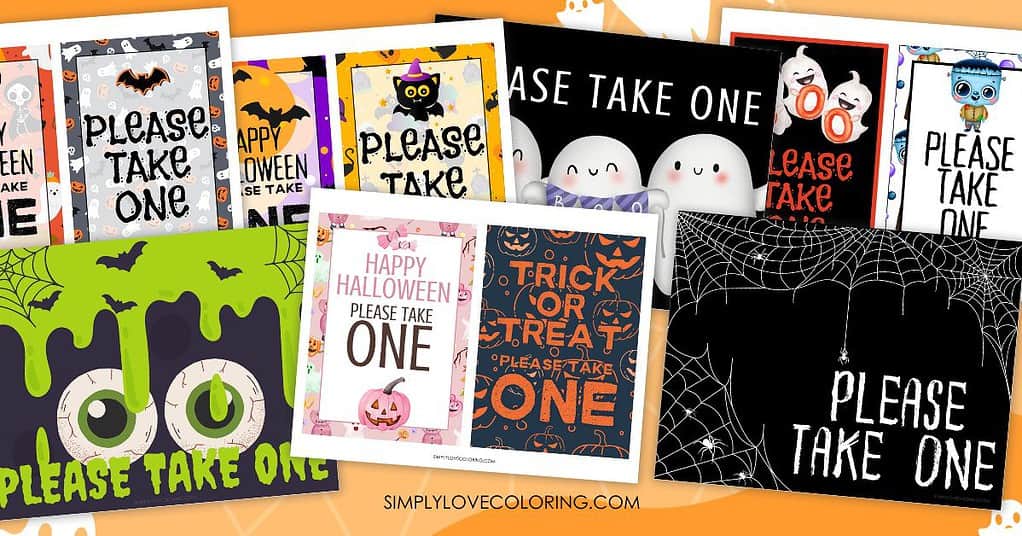 56 'Please Take One' Halloween Sign Printables (Free PDF Download ...