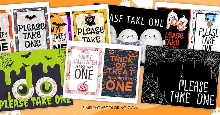 56 'Please Take One' Halloween Sign Printables (Free PDF Download ...