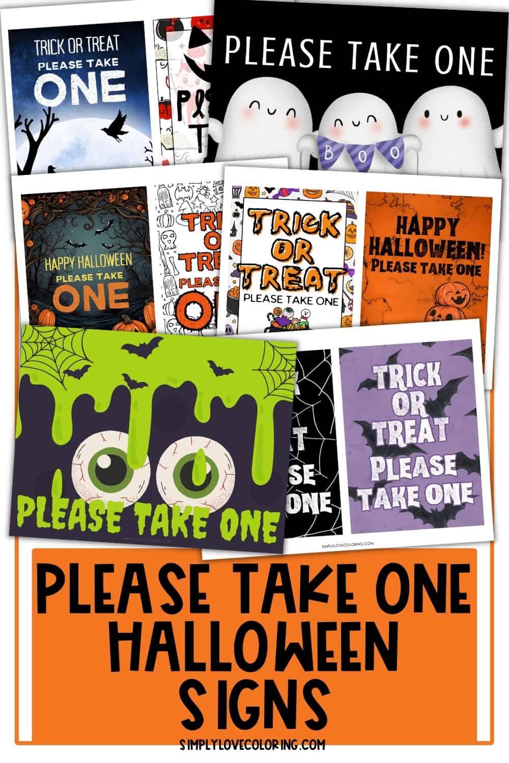 56 'Please Take One' Halloween Sign Printables (Free PDF Download ...
