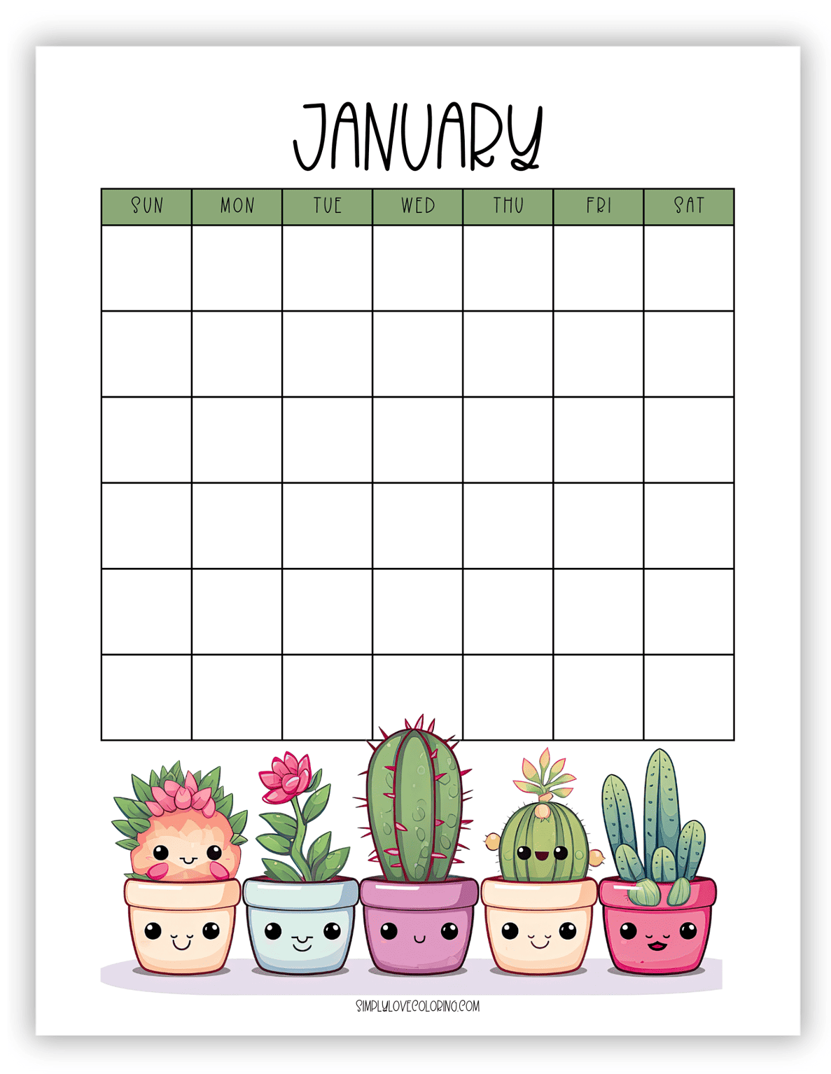 12 Undated Calendars (Free PDF Printables) - Simply Love Coloring