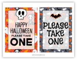 56 'Please Take One' Halloween Sign Printables (Free PDF Download ...