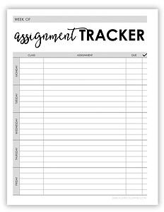 Assignment Trackers (Free PDF Printables) - Simply Love Coloring