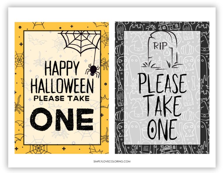 56 'Please Take One' Halloween Sign Printables (Free PDF Download ...