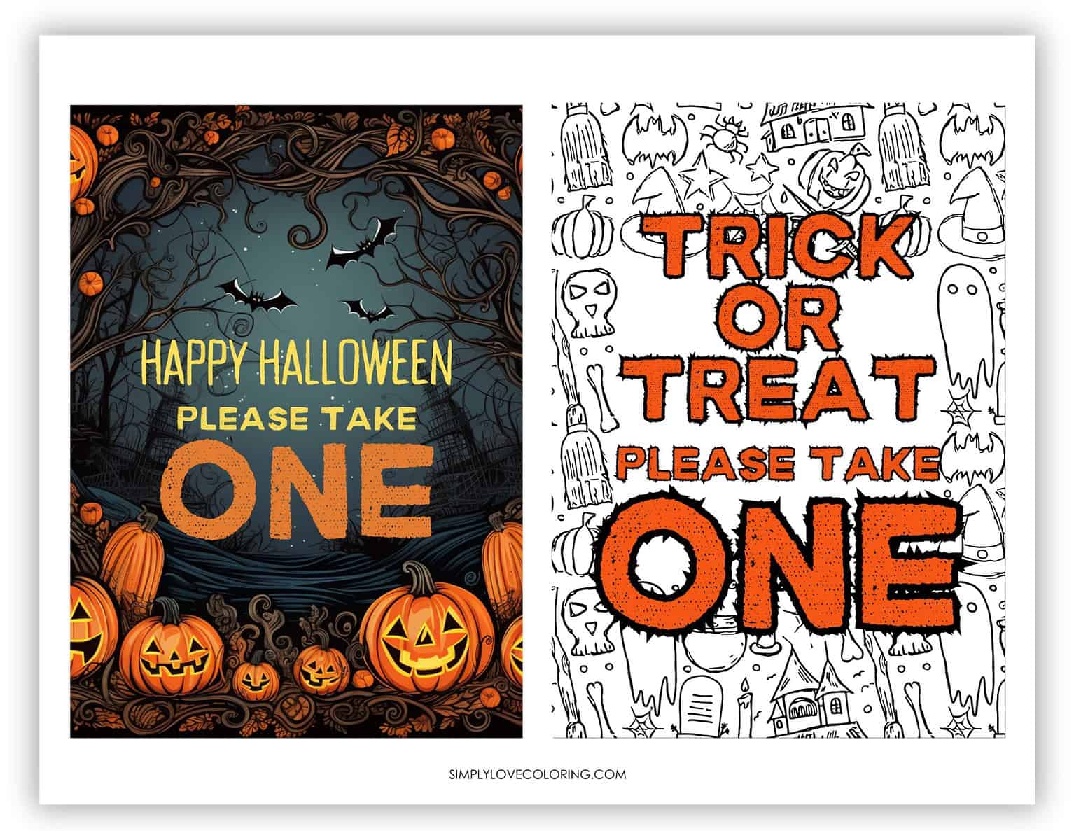 56 'Please Take One' Halloween Sign Printables (Free PDF Download ...