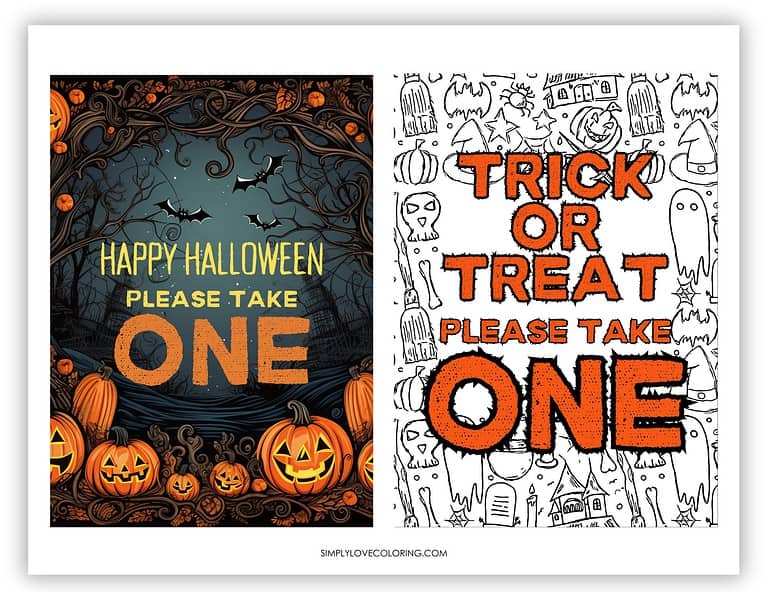 56 'Please Take One' Halloween Sign Printables (Free PDF Download ...