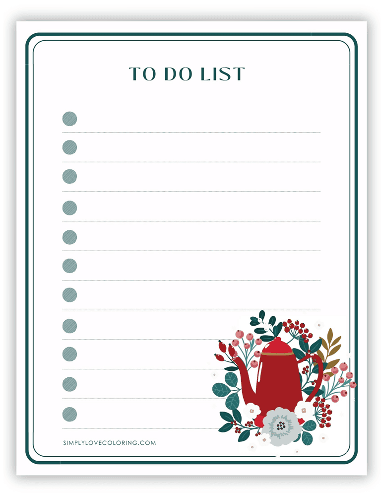 13 To-Do List Printables (Free PDF Printables) - Simply Love Coloring