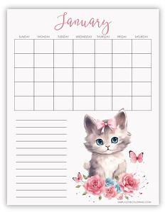 12 Undated Calendars (Free PDF Printables) - Simply Love Coloring