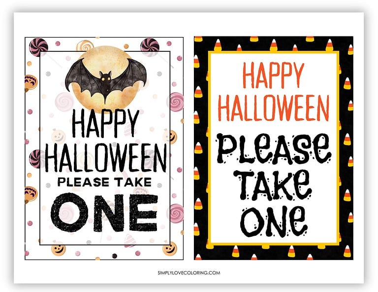 56 'Please Take One' Halloween Sign Printables (Free PDF Download ...