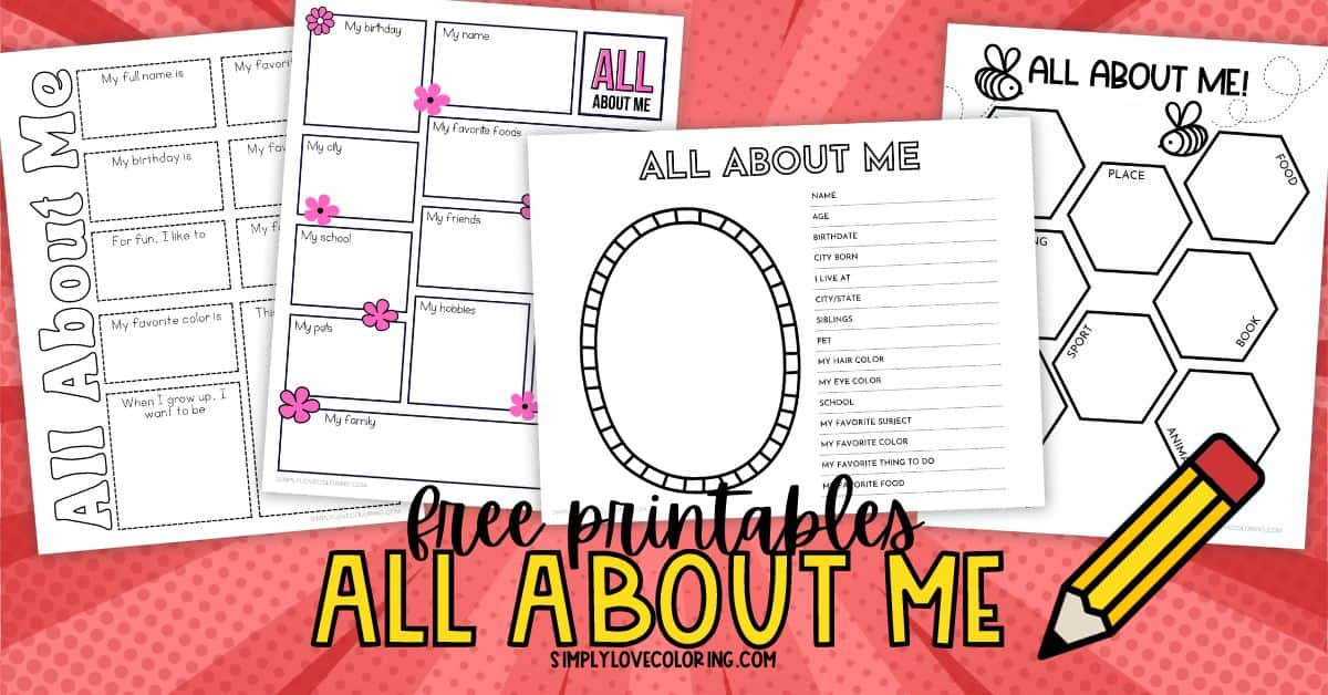 All About Me Printable Worksheets (Free PDF Printables) - Simply Love ...