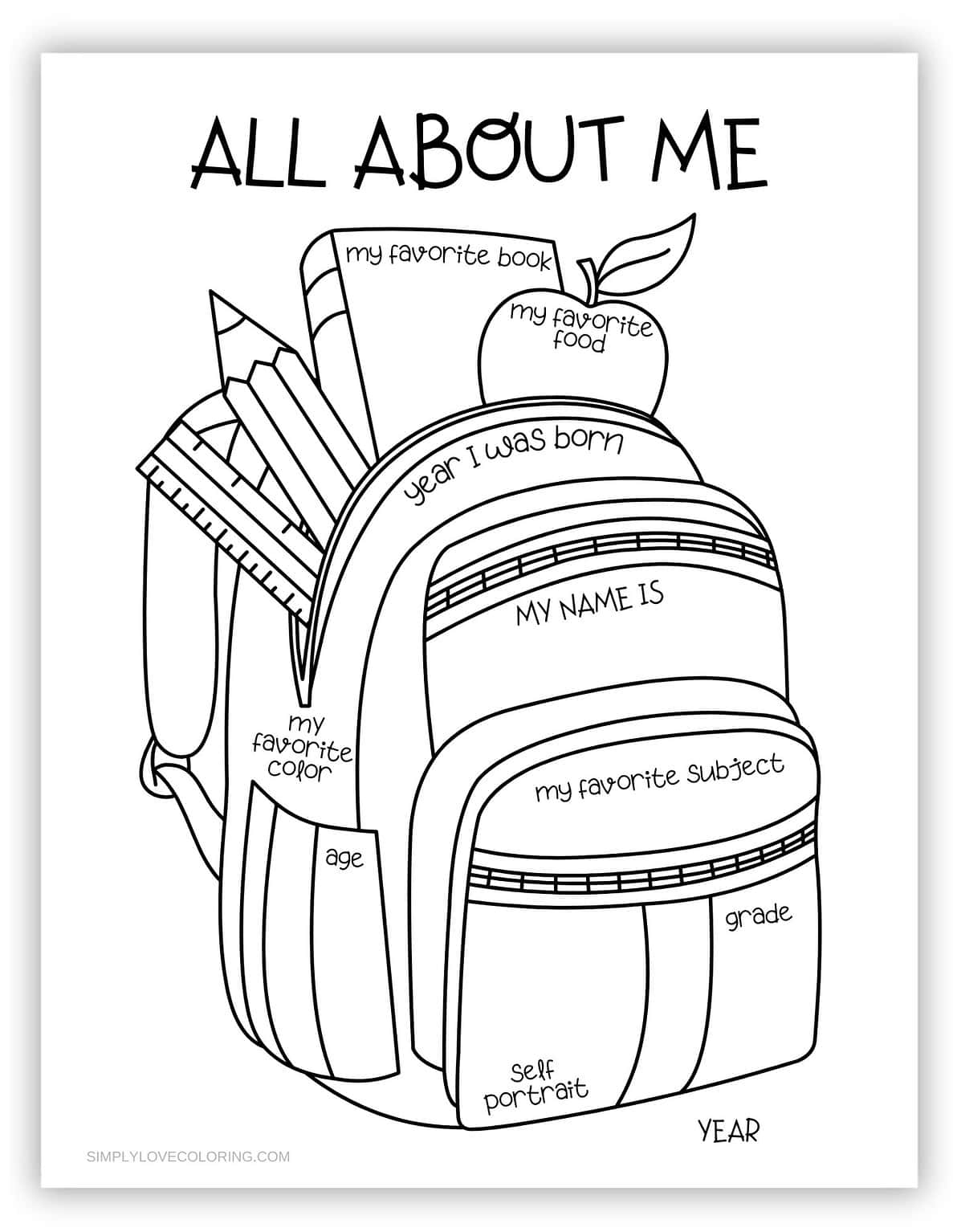 All About Me Printable Worksheets (Free PDF Printables) - Simply Love ...