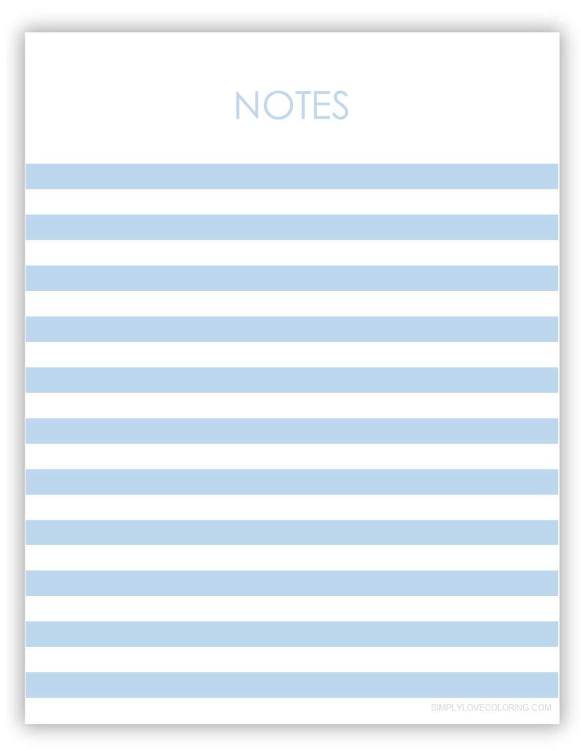38 Printable Notes Page (Free PDF Printables) - Simply Love Coloring