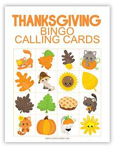Thanksgiving Bingo Cards (Free PDF Printables) - Simply Love Coloring