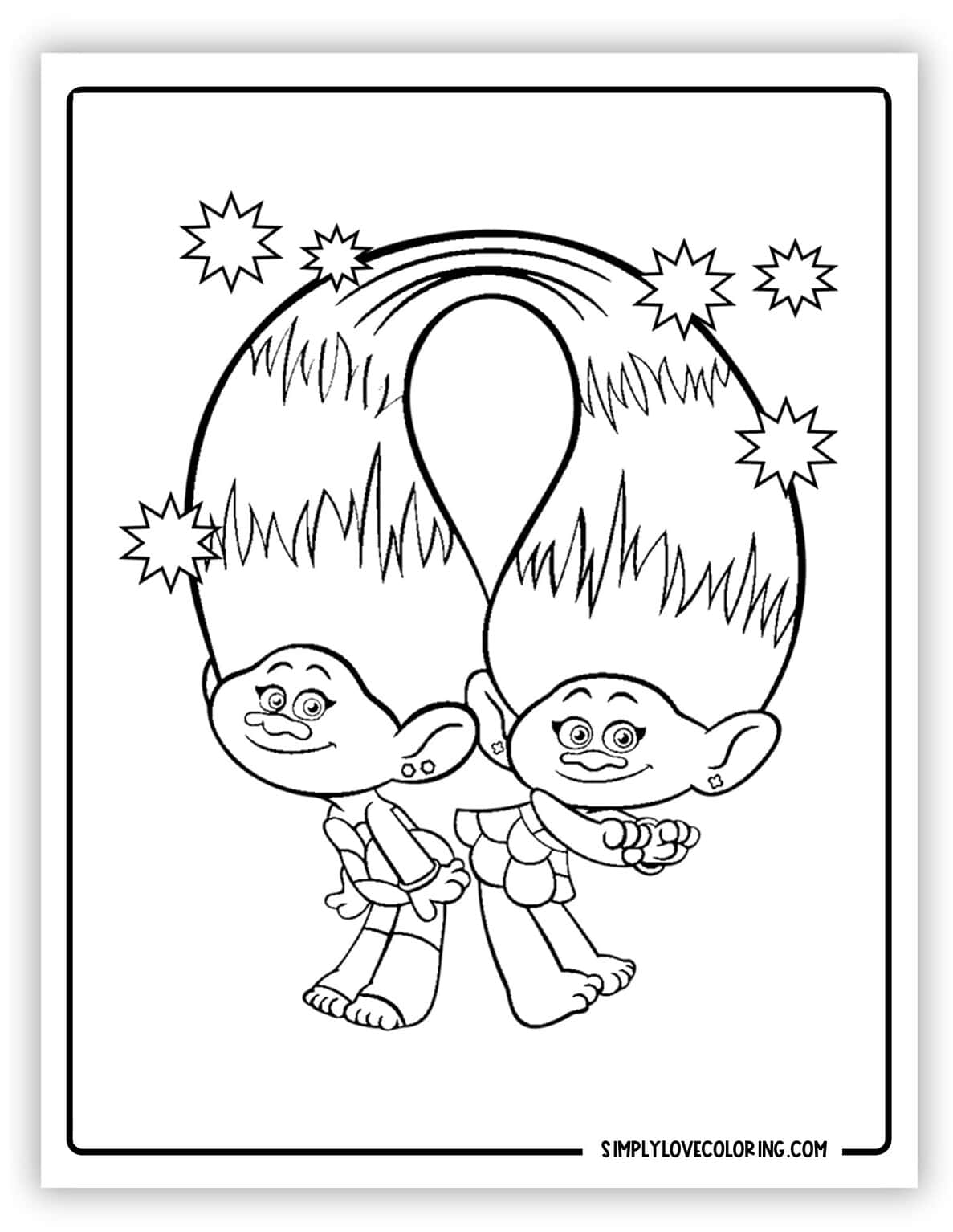 Trolls Coloring Pages Satin And Chenille