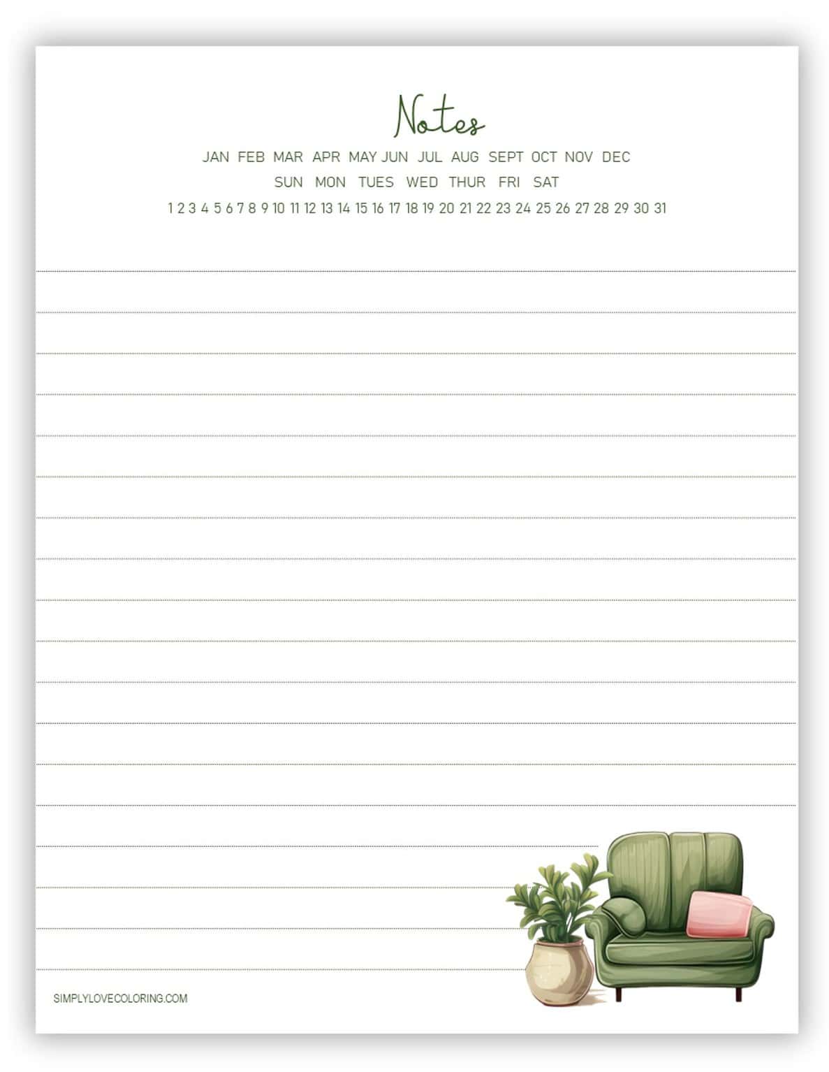 38 Printable Notes Page (Free PDF Printables) - Simply Love Coloring