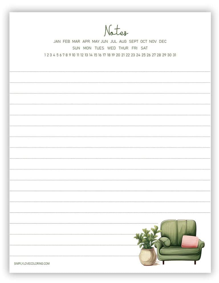 38 Printable Notes Page (Free PDF Printables) - Simply Love Coloring