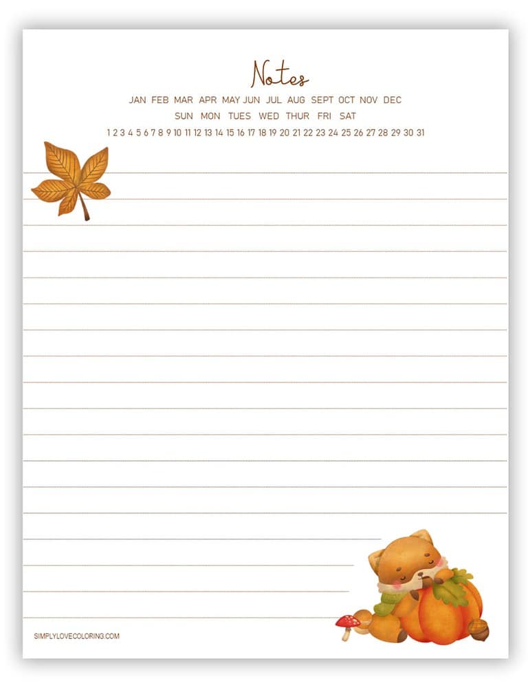 38 Printable Notes Page (Free PDF Printables) - Simply Love Coloring