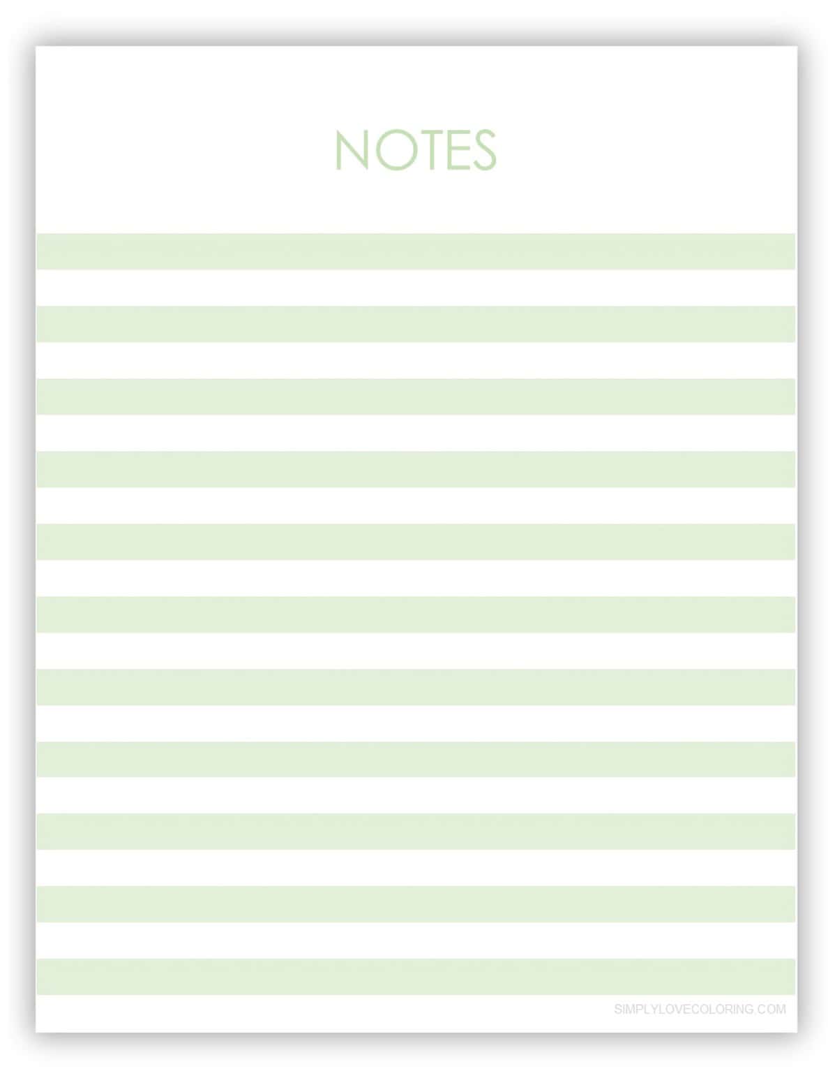 38 Printable Notes Page (Free PDF Printables) - Simply Love Coloring