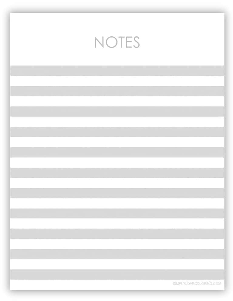 38 Printable Notes Page (Free PDF Printables) - Simply Love Coloring