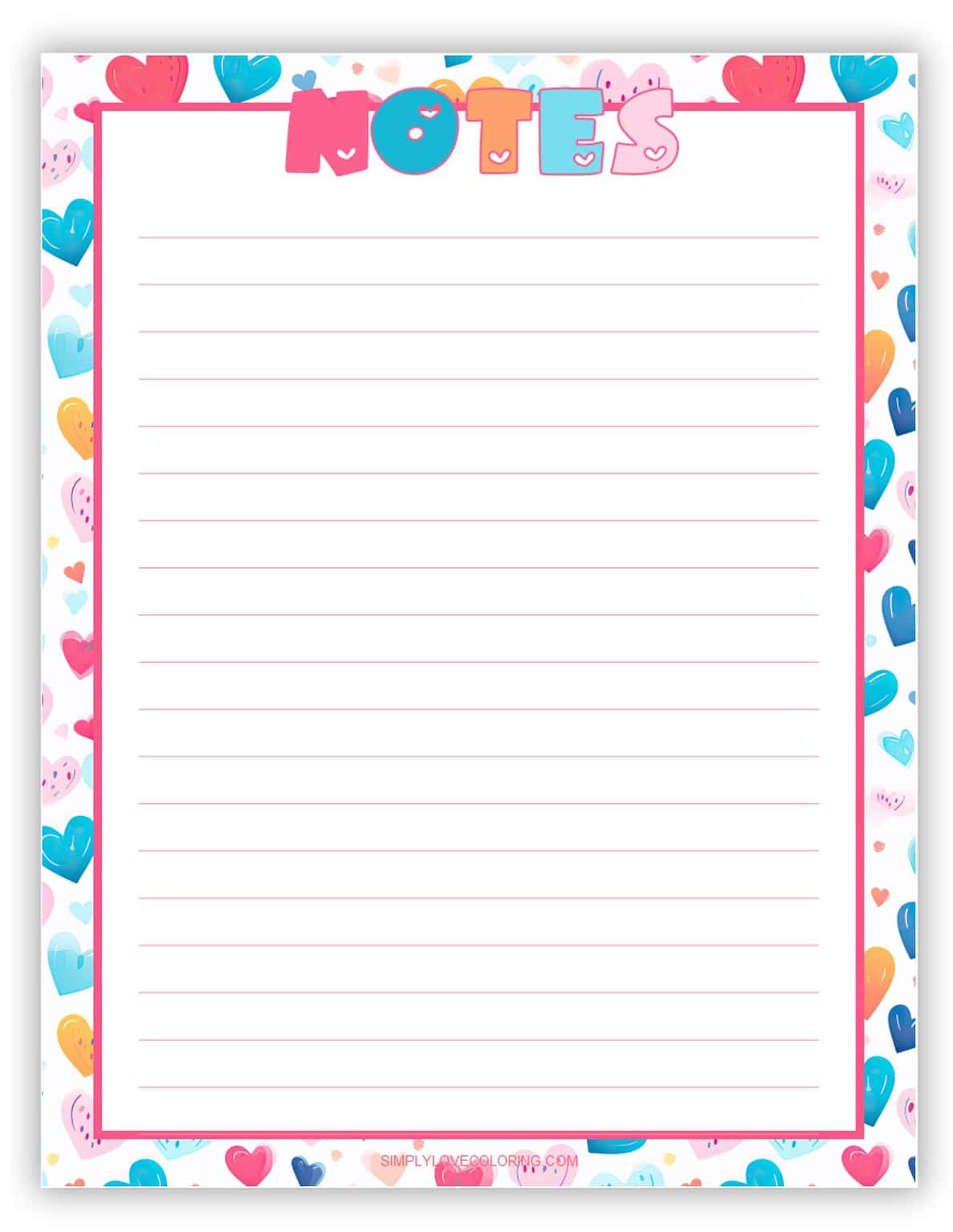 38 Printable Notes Page (Free PDF Printables) - Simply Love Coloring