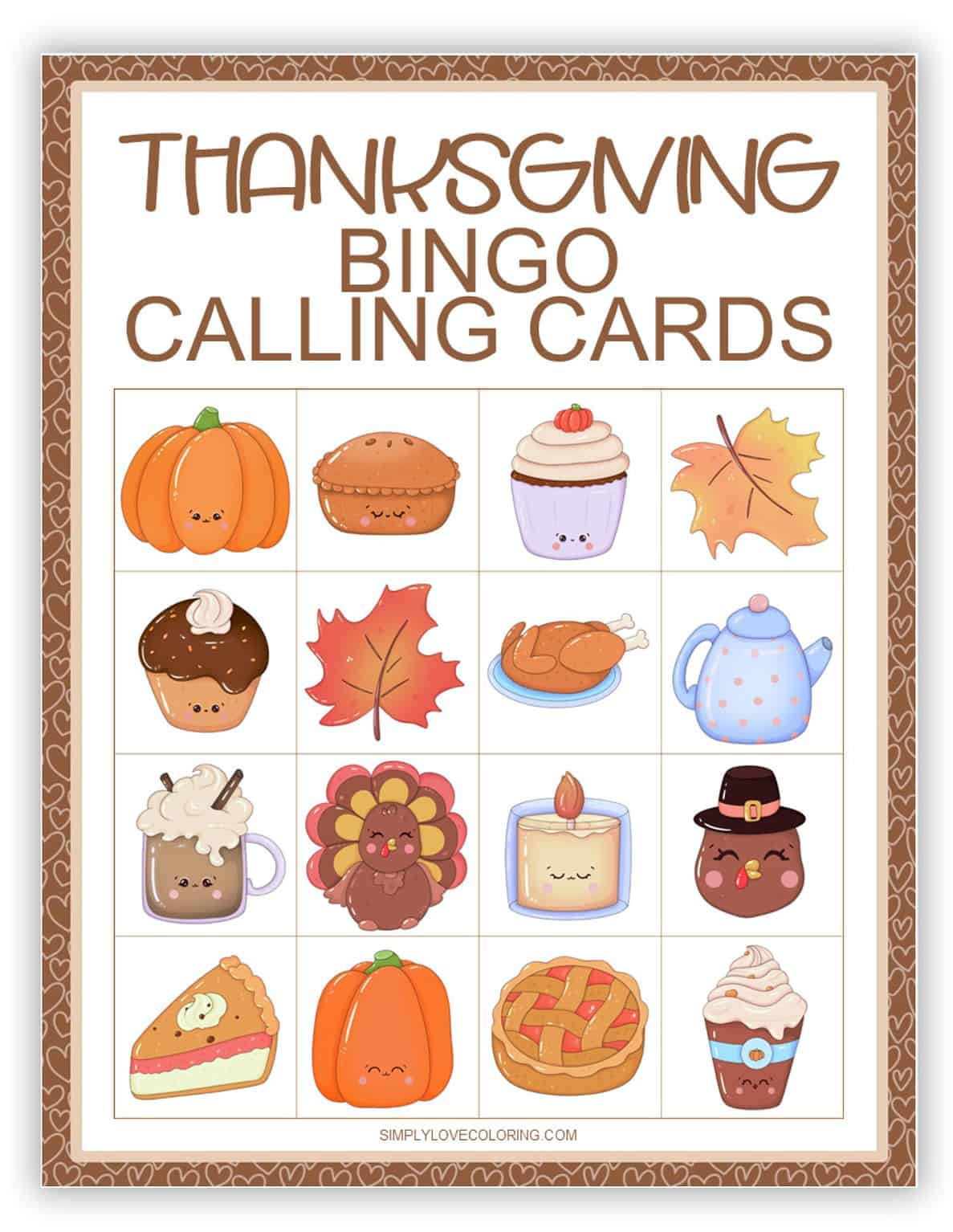 Thanksgiving Bingo Cards (Free PDF Printables) - Simply Love Coloring