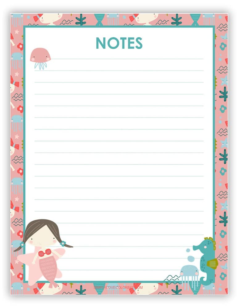 38 Printable Notes Page (Free PDF Printables) - Simply Love Coloring