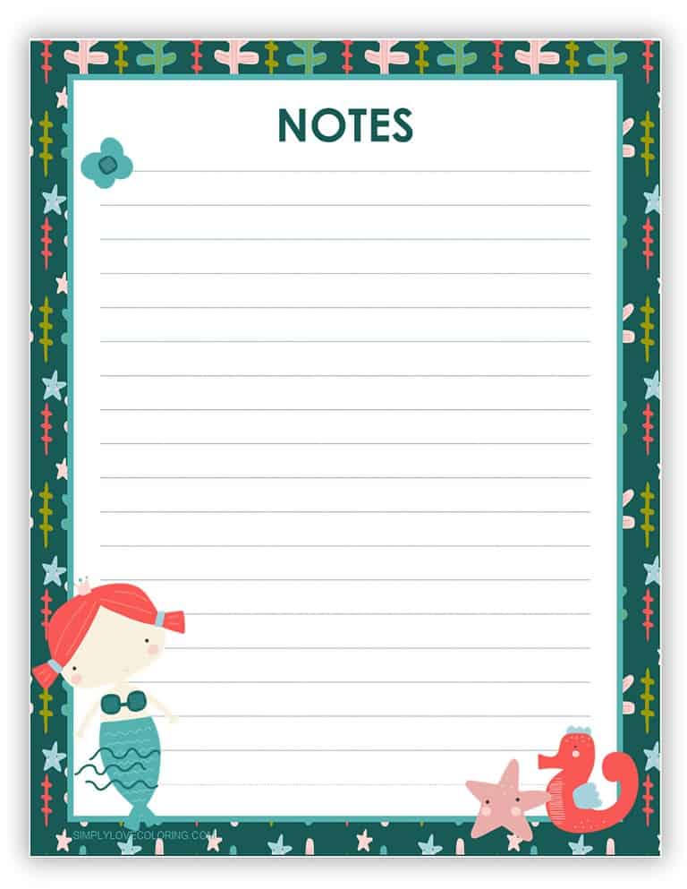 38 Printable Notes Page (Free PDF Printables) - Simply Love Coloring