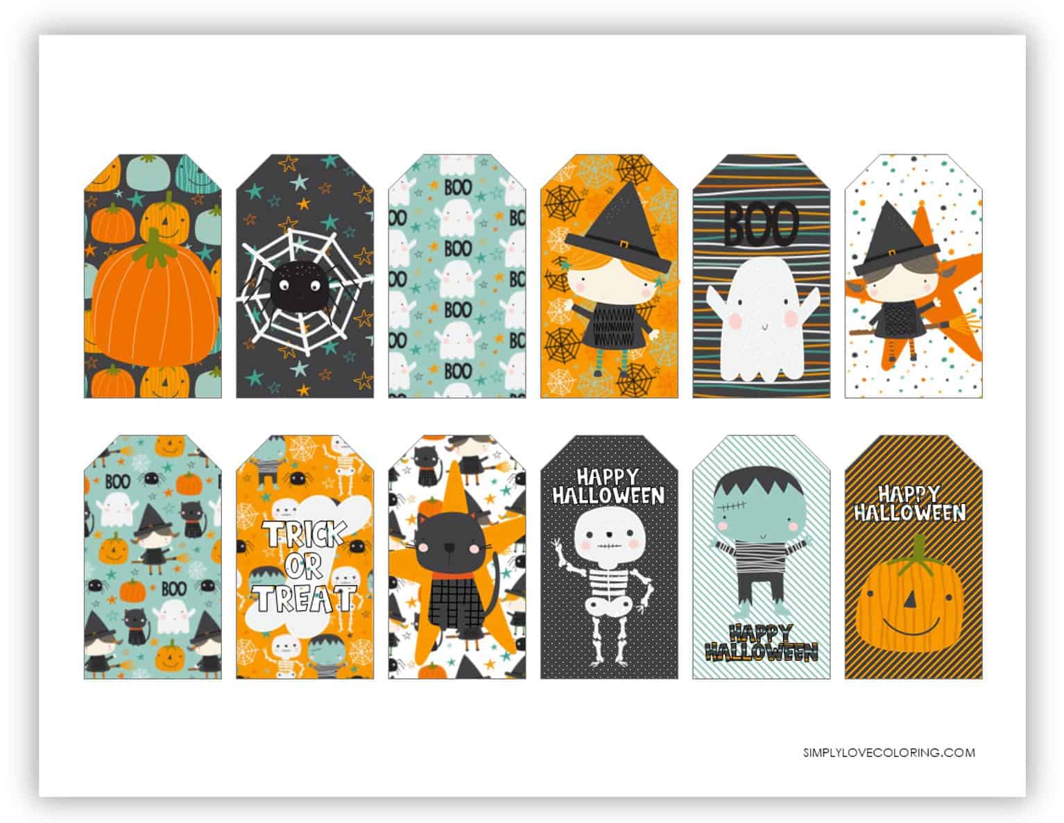 136 Halloween Tags (Free PDF Printables) - Simply Love Coloring