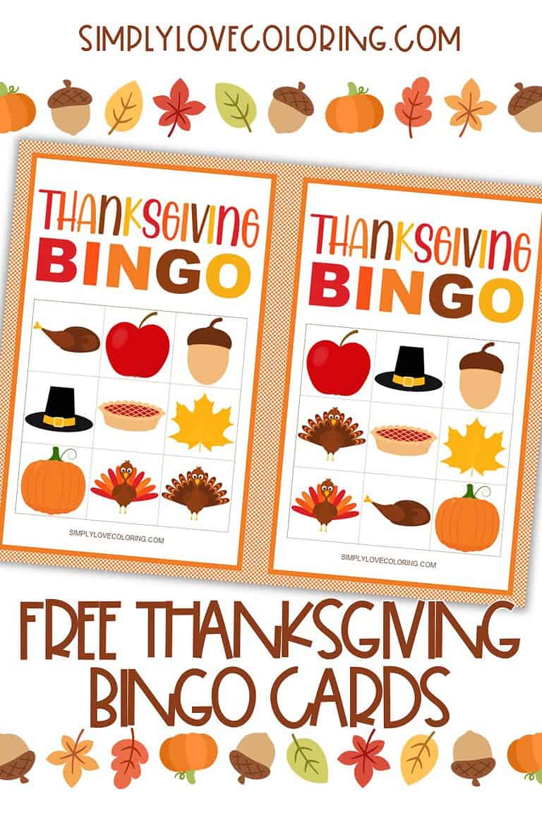 Thanksgiving Bingo Cards (Free PDF Printables) - Simply Love Coloring