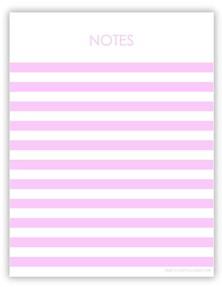 38 Printable Notes Page (Free PDF Printables) - Simply Love Coloring