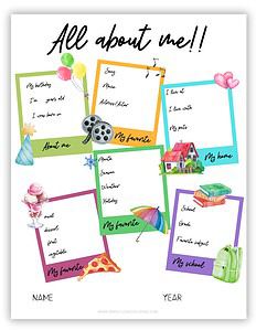 All About Me Printable Worksheets (Free PDF Printables) - Simply Love ...