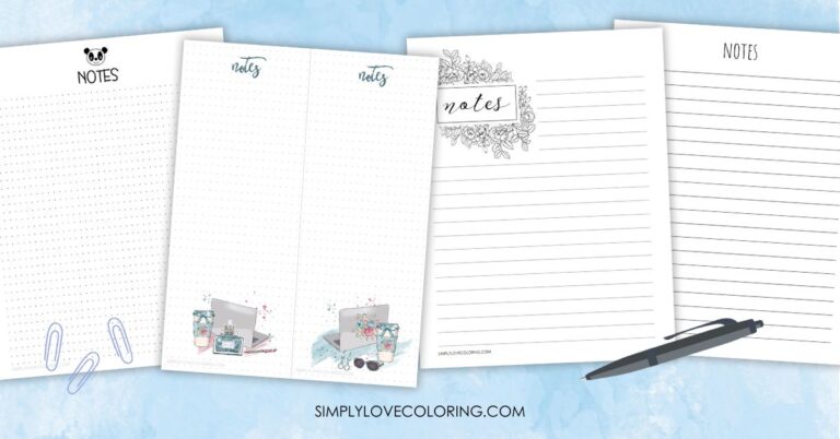 38 Printable Notes Page (Free PDF Printables) - Simply Love Coloring