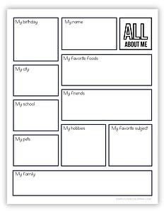 All About Me Printable Worksheets (Free PDF Printables) - Simply Love ...