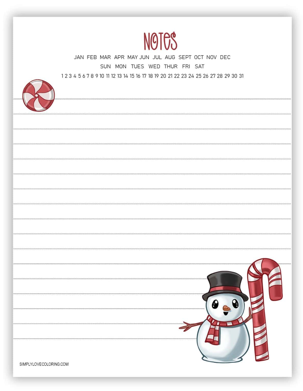 38 Printable Notes Page (Free PDF Printables) - Simply Love Coloring