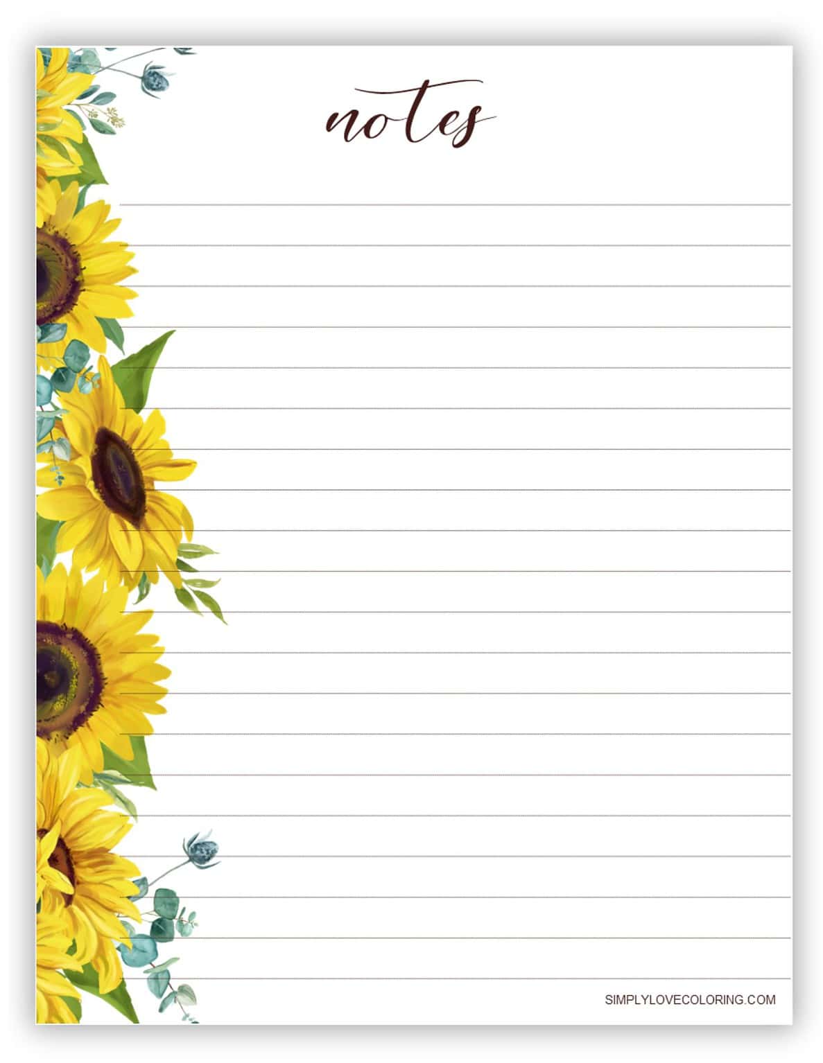 38 Printable Notes Page (Free PDF Printables) - Simply Love Coloring