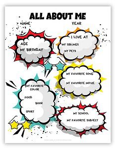 All About Me Printable Worksheets (Free PDF Printables) - Simply Love ...
