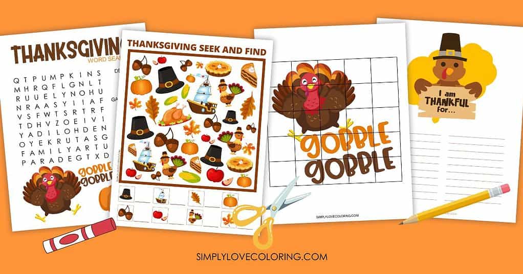 44 Thanksgiving Printables (Free PDF Activities for Kids) - Simply Love ...