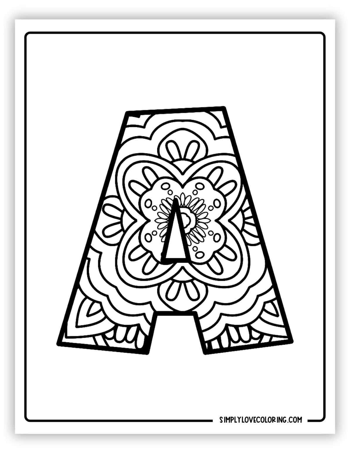 Mandala Alphabet Coloring Pages (Free PDF Printables) - Simply Love Coloring
