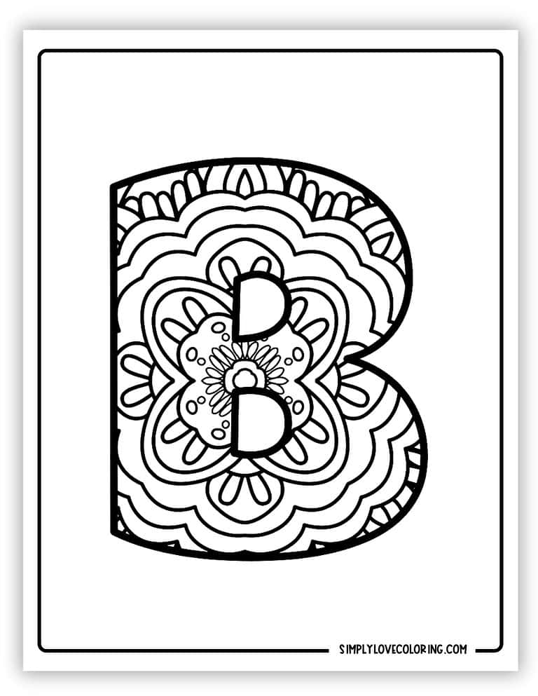 Mandala Alphabet Coloring Pages (Free PDF Printables) - Simply Love ...