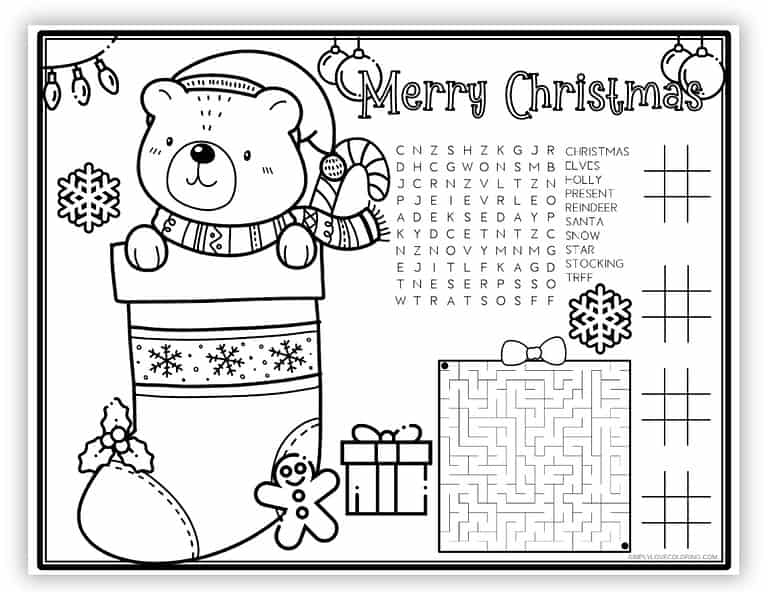 14 Printable Christmas Placemats Activity (Free PDF Printables ...