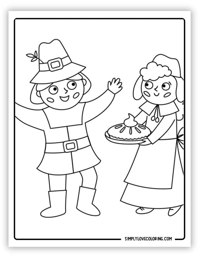 Pilgrim Coloring Pages (Free PDF Printables) - Simply Love Coloring