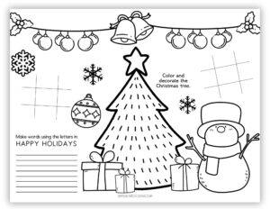 14 Printable Christmas Placemats Activity (Free PDF Printables ...