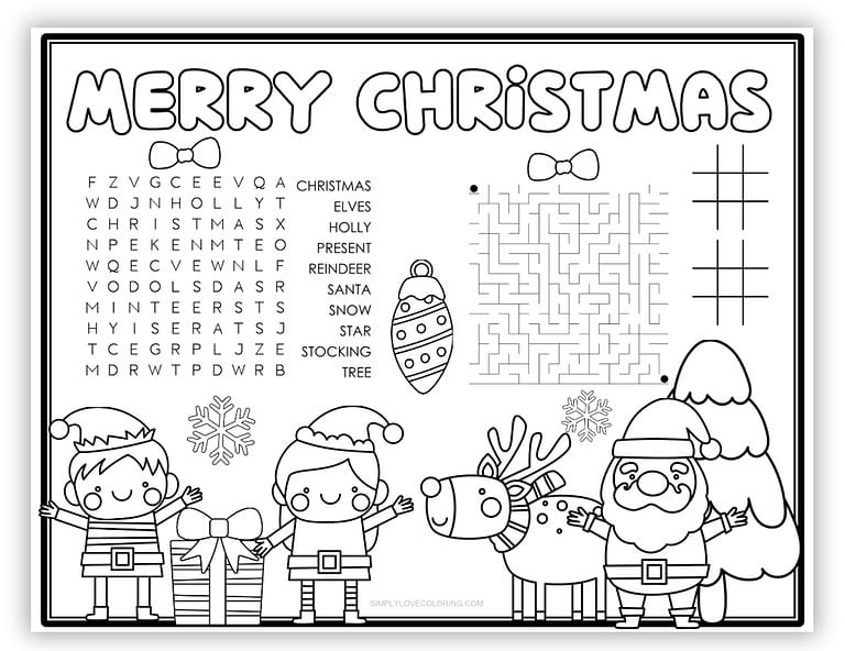 14 Printable Christmas Placemats Activity (Free PDF Printables ...