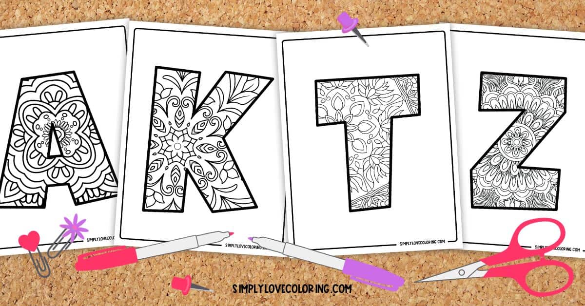 Mandala Alphabet Coloring Pages (Free PDF Printables) - Simply Love ...