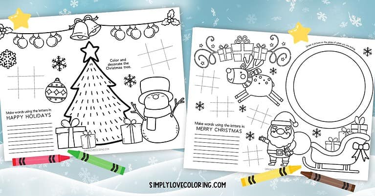 14 Printable Christmas Placemats Activity (Free PDF Printables ...
